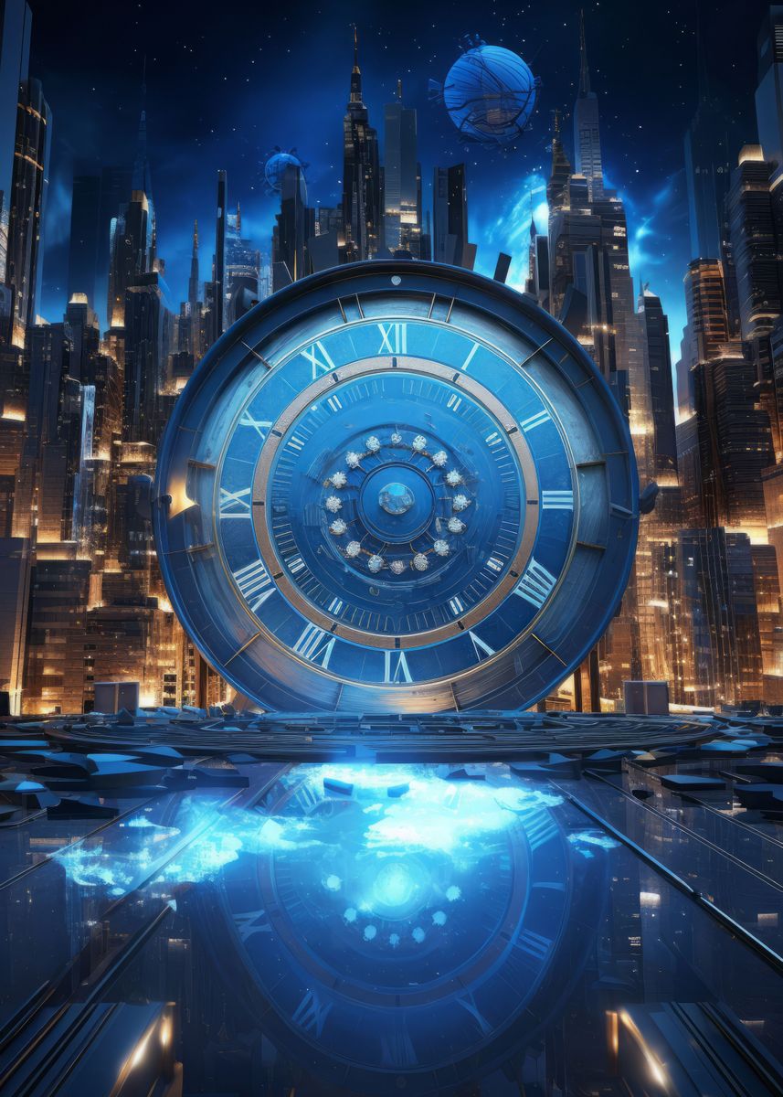 'Fantasy clock' Poster, picture, metal print, paint by Graphics GC ...