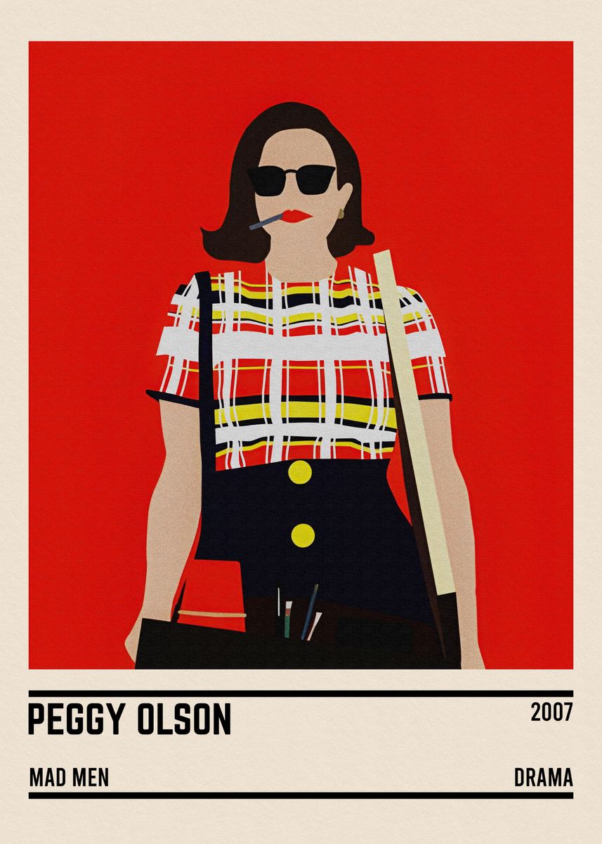 'Peggy Olson Mad Men ' Poster, picture, metal print, paint by Louise ...