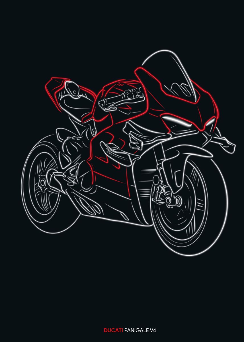 'ducati panigale v4' Poster, picture, metal print, paint by pxlsm ...