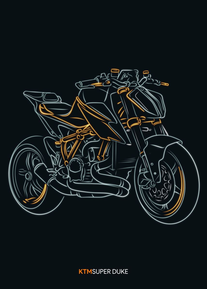 'KTM SUPER DUKE' Poster, picture, metal print, paint by pxlsm studio ...
