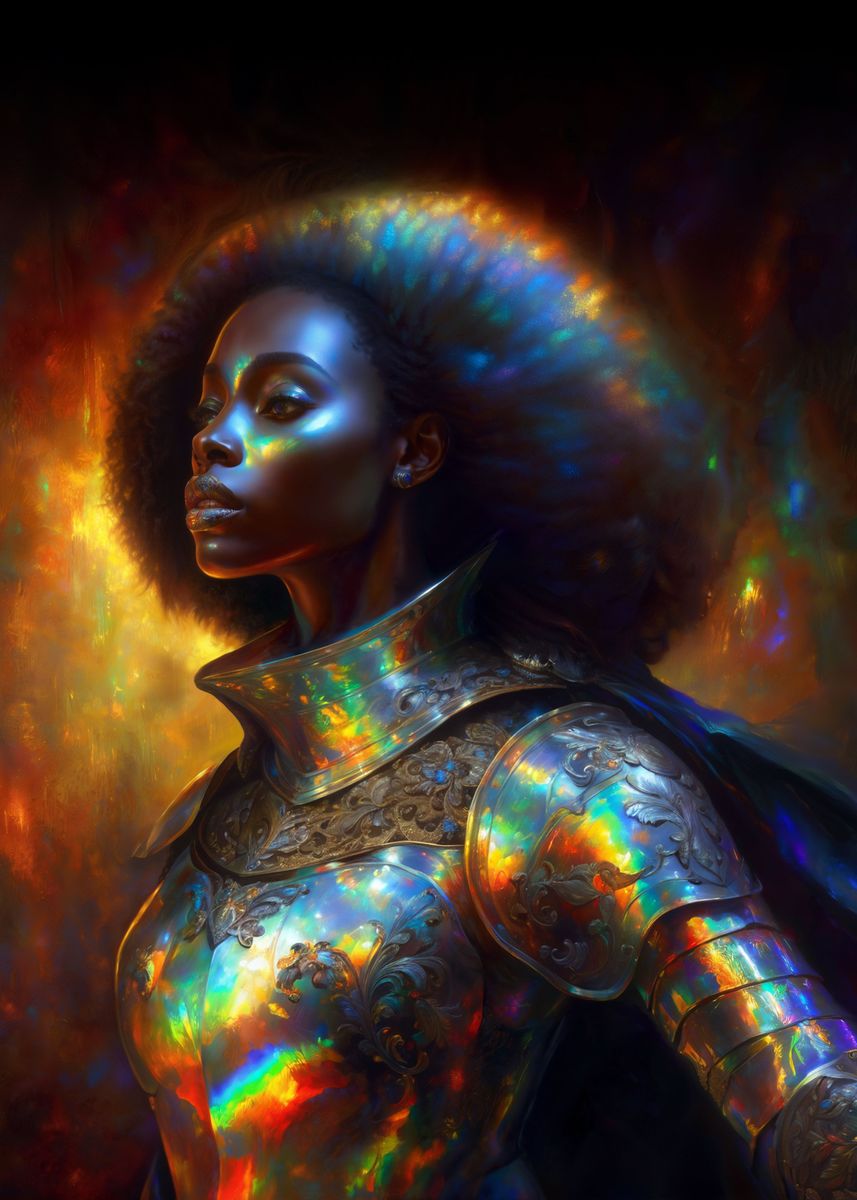 'African Lady Knight' Poster, picture, metal print, paint by ...