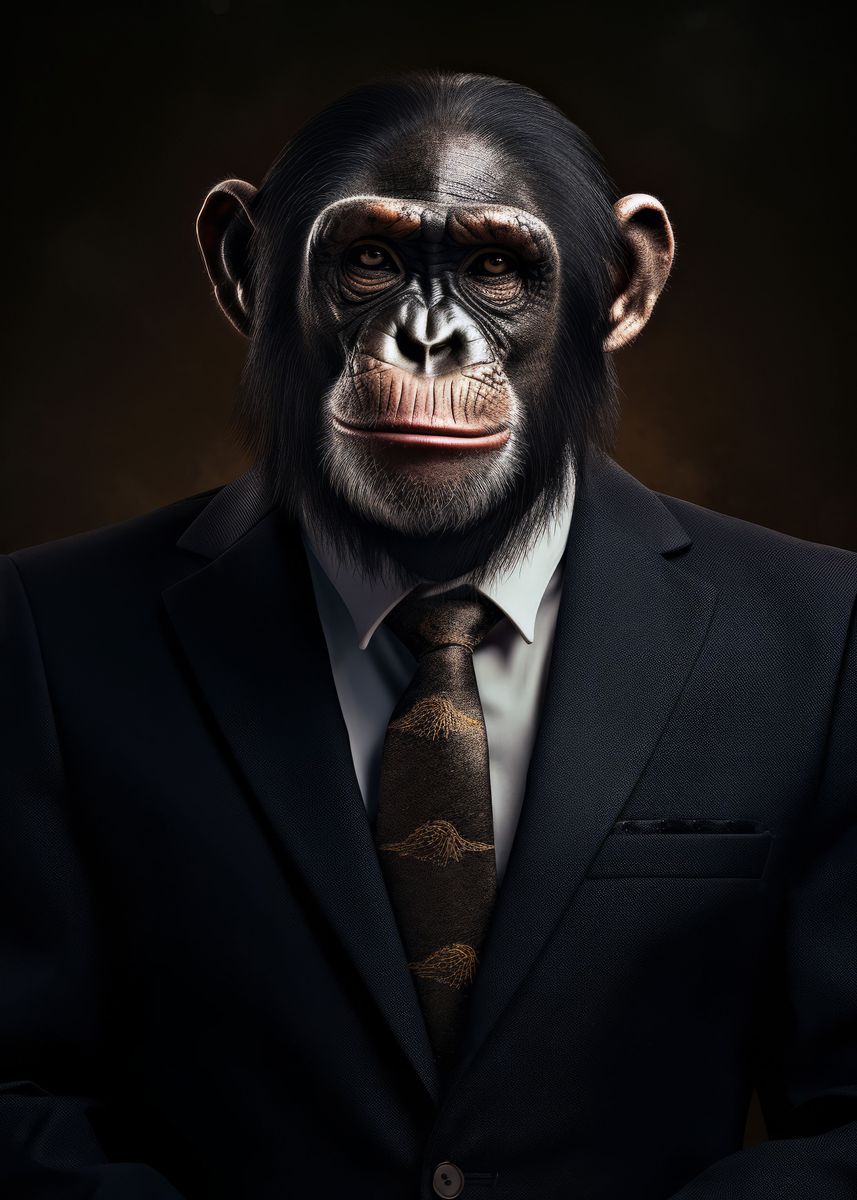 'Monkey Ape' Poster, picture, metal print, paint by Alisson | Displate