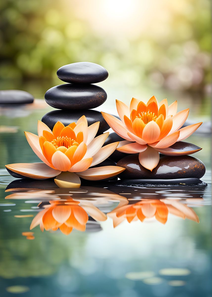 'Orange Energy Balance' Poster, picture, metal print, paint by ...