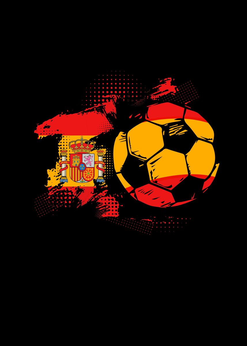 'Spain Football' Poster, picture, metal print, paint by FunnyGifts ...