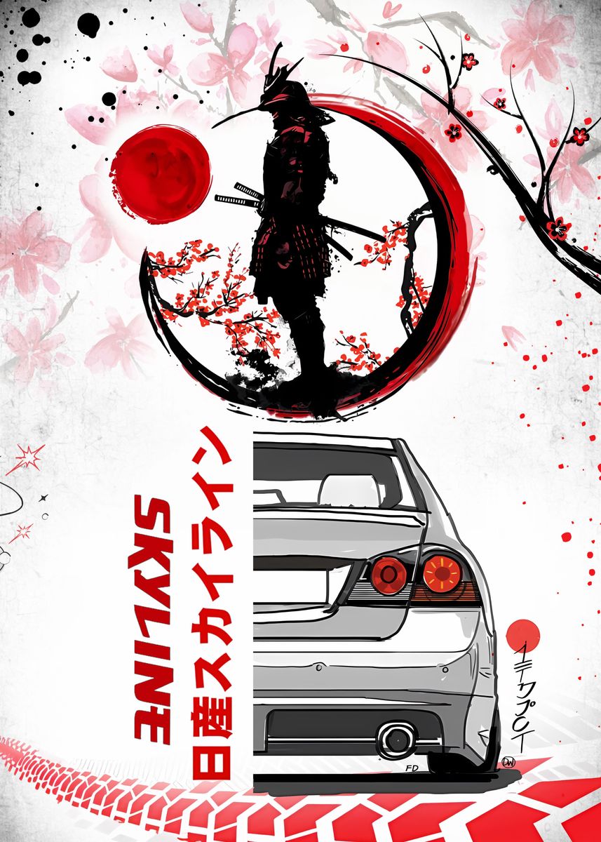 ' Nissan Skyline Gtr' Poster, picture, metal print, paint by ALEX ...