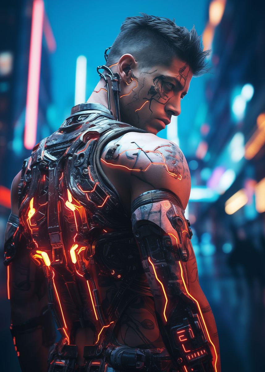 'Cyber Robot Man' Poster, picture, metal print, paint by Creativity Hub ...