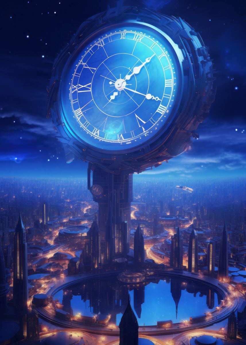 'Fantasy clock' Poster, picture, metal print, paint by Graphics GC ...