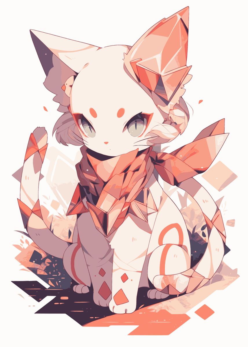 'Anime Feline Fusion' Poster, picture, metal print, paint by Psycho ...