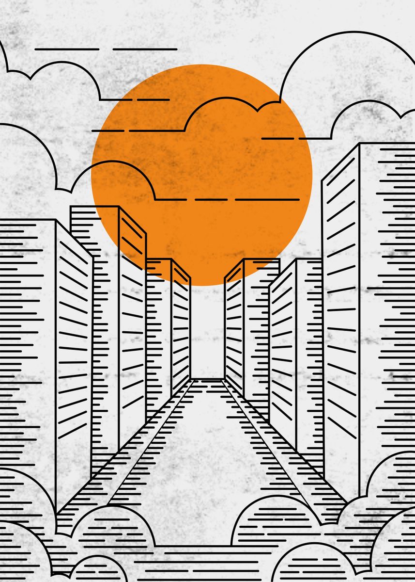 'citt scape landscape ci' Poster, picture, metal print, paint by Taufan ...