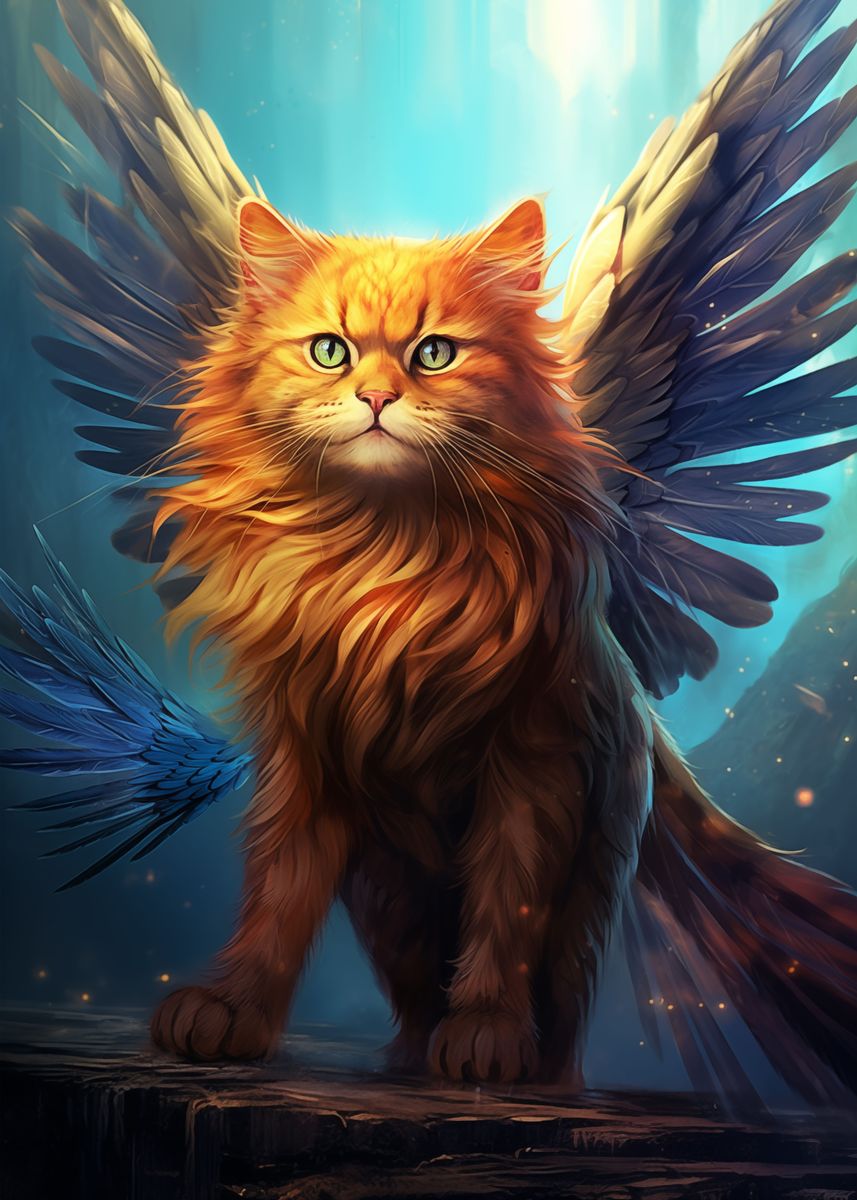 'Adventure Winged Cat' Poster by dostiphotography | Displate