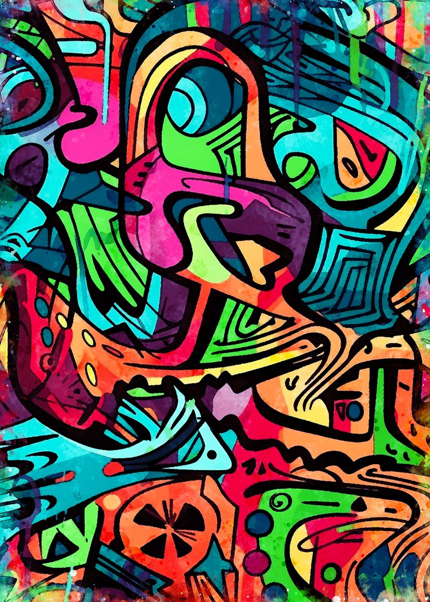 'Graffiti Poster' Poster, picture, metal print, paint by Grafitti ...