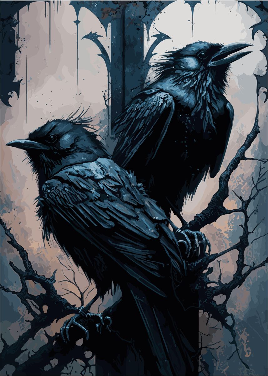 'Raven' Poster, picture, metal print, paint by PosterSociety | Displate