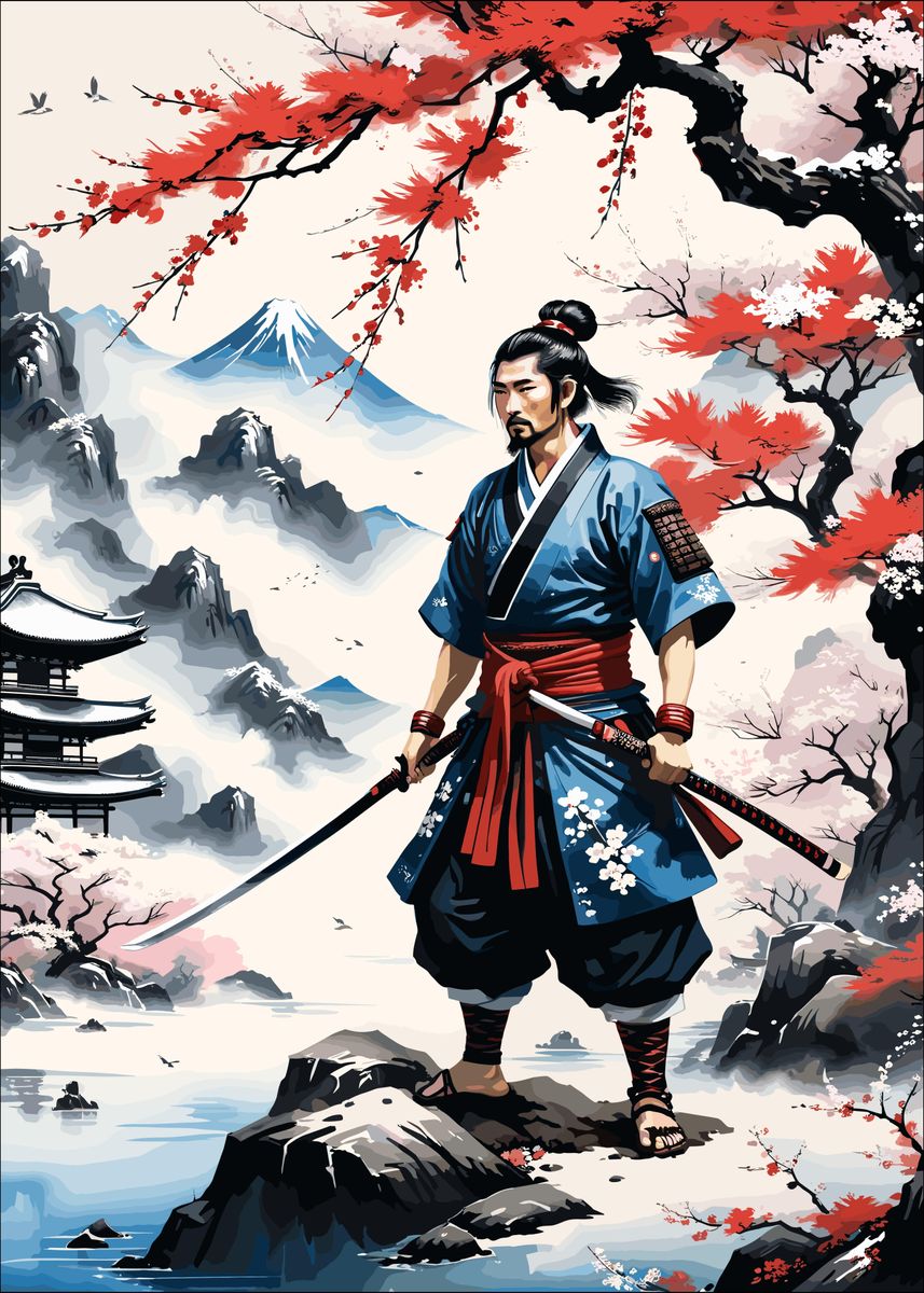 'Japanese Samurai' Poster, picture, metal print, paint by PosterSociety ...