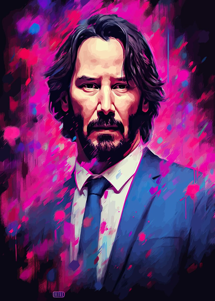 'Keanu Reeves Watercolor ' Poster, picture, metal print, paint by r ...