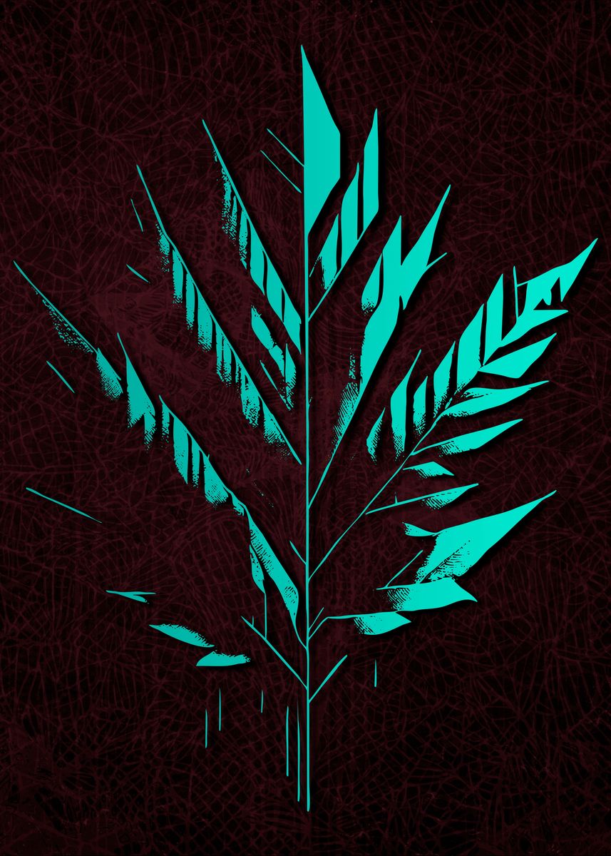 'Abstract Strange Leaves ' Poster, picture, metal print, paint by One ...