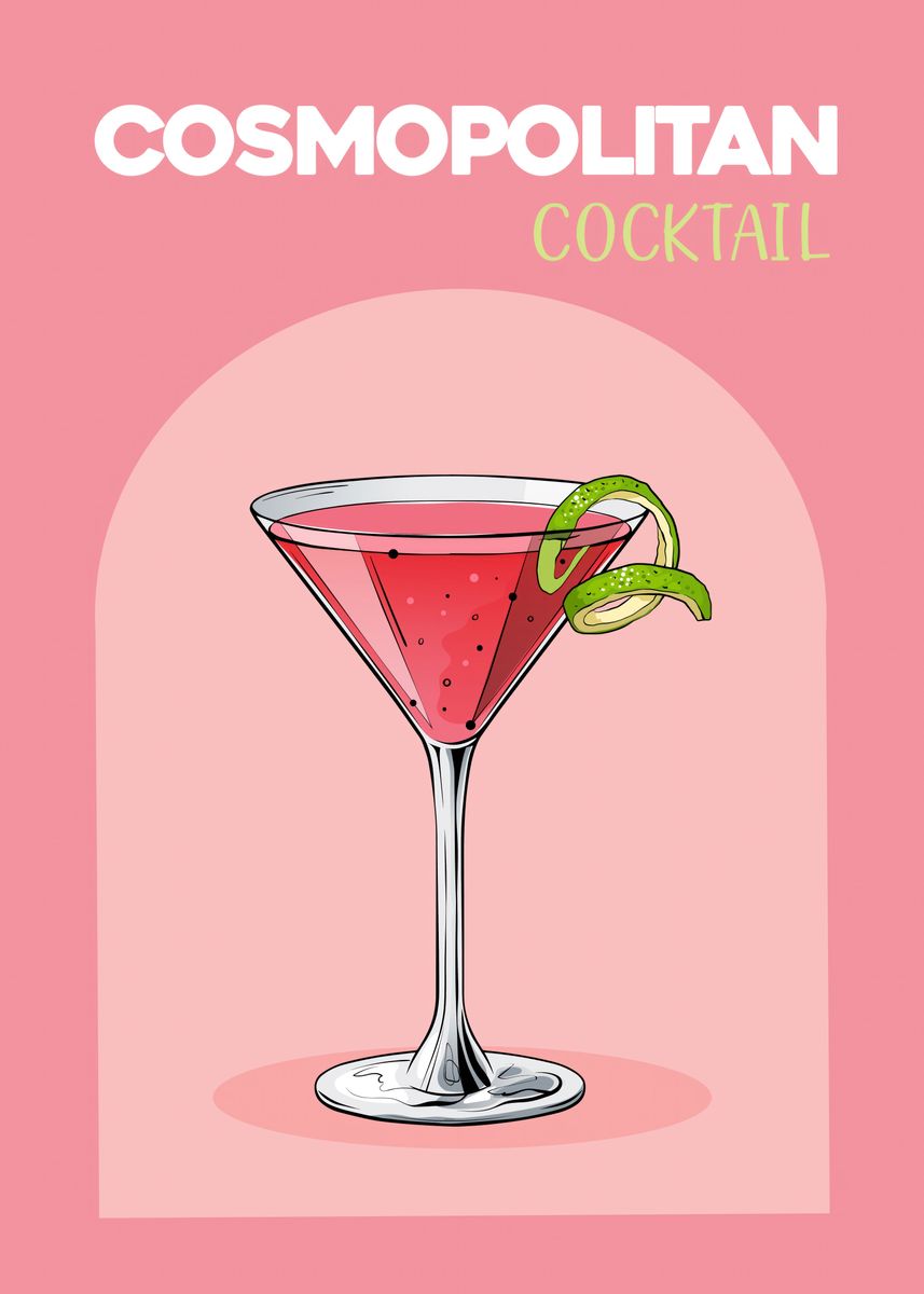 'Cosmopolitan Cocktail' Poster, picture, metal print, paint by Marius ...
