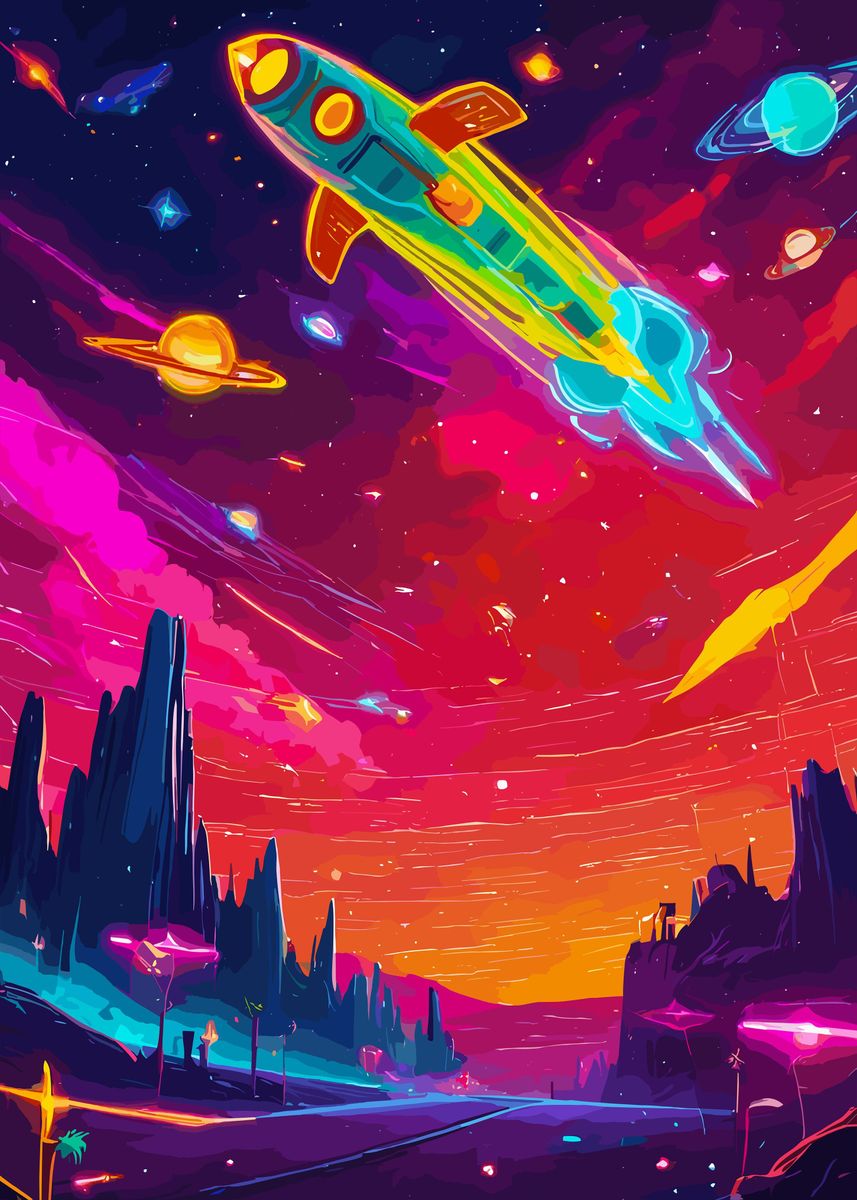 'Night sky stars space' Poster, picture, metal print, paint by ...