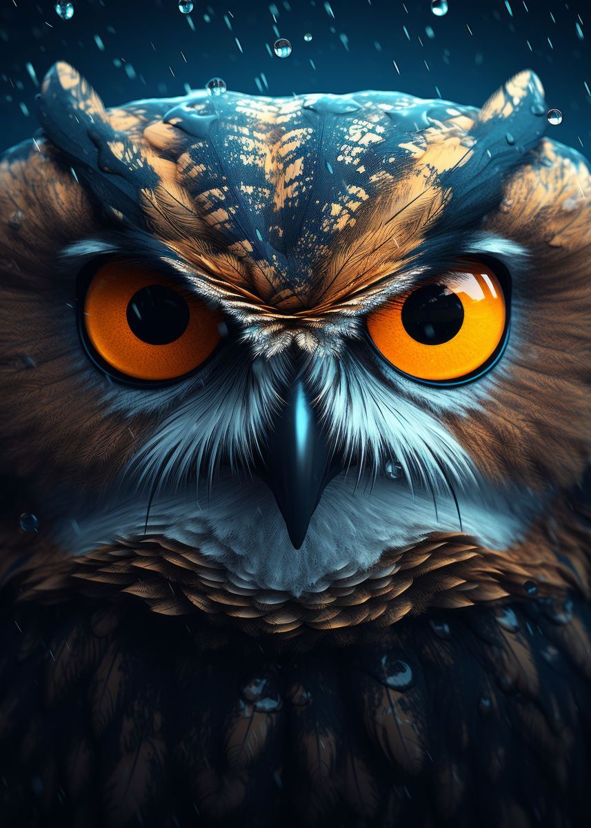'Owl Magic' Poster, picture, metal print, paint by Alisson | Displate