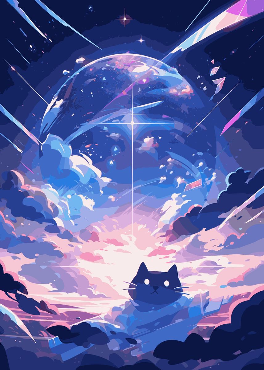 'Anime Nyan Serenity' Poster, picture, metal print, paint by Psycho ...