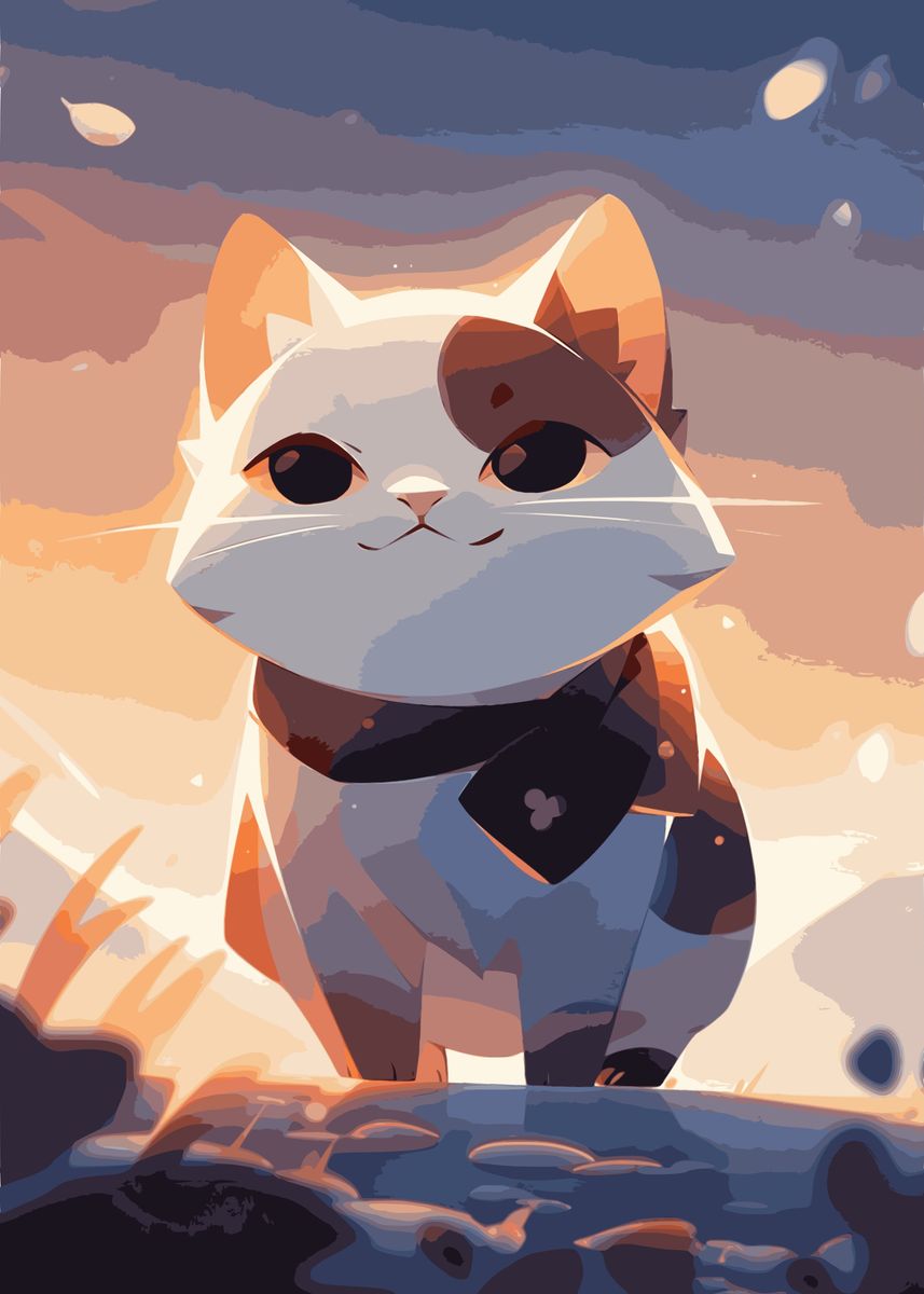 'Anime Kawaii Harmony' Poster, picture, metal print, paint by Psycho ...