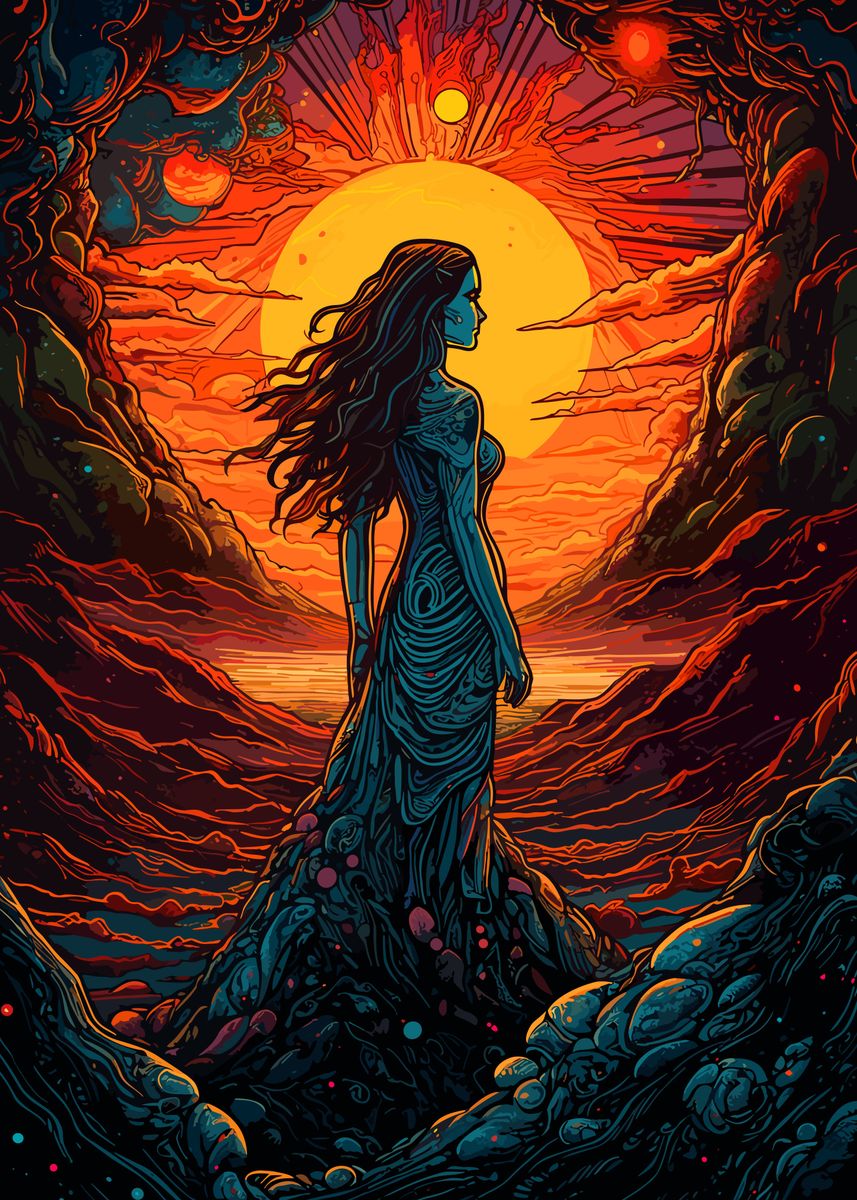 'Radiant Sun Goddess' Poster, picture, metal print, paint by Nasmed ...