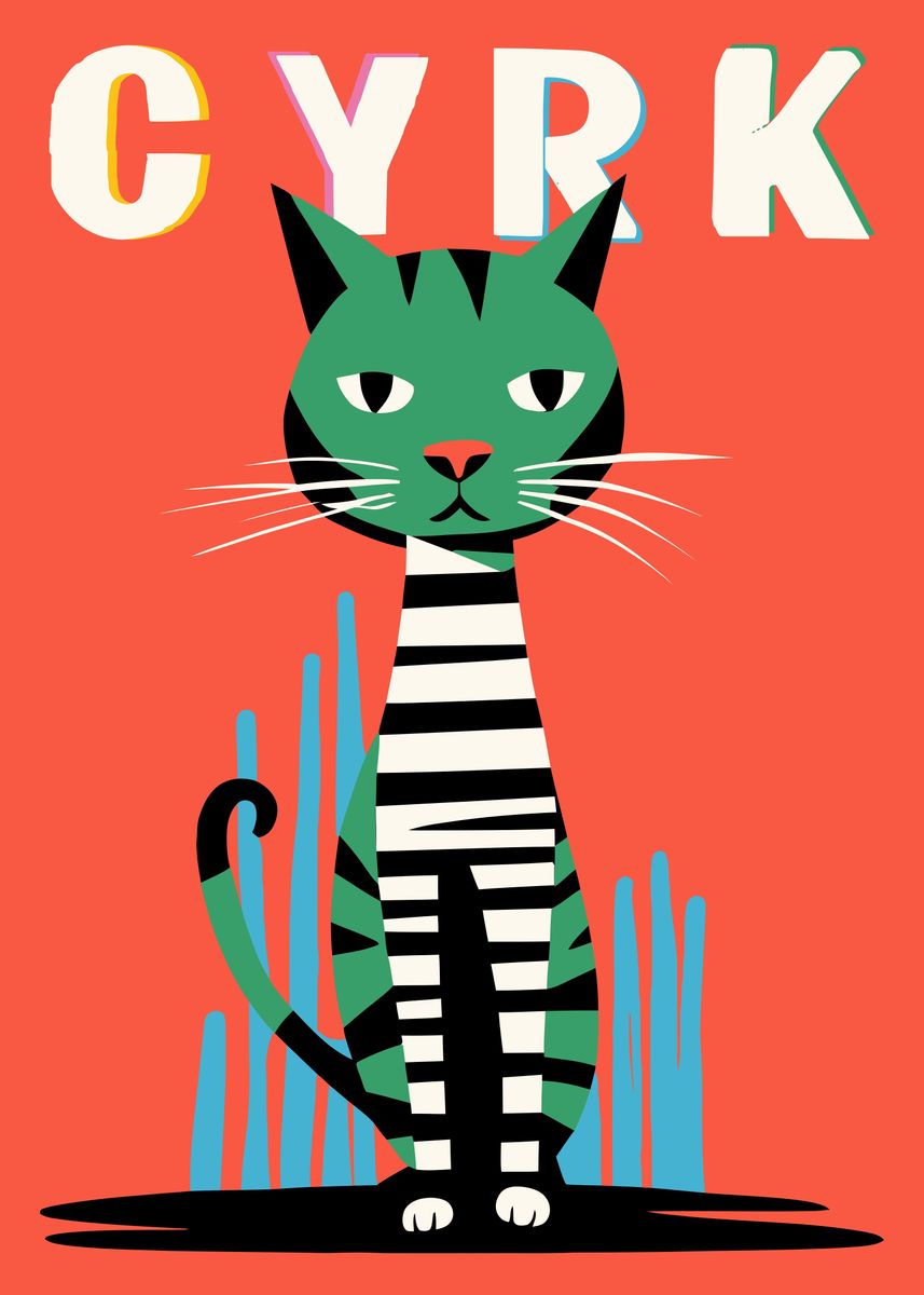'CYRK vintage circus poster' Poster, picture, metal print, paint by ...