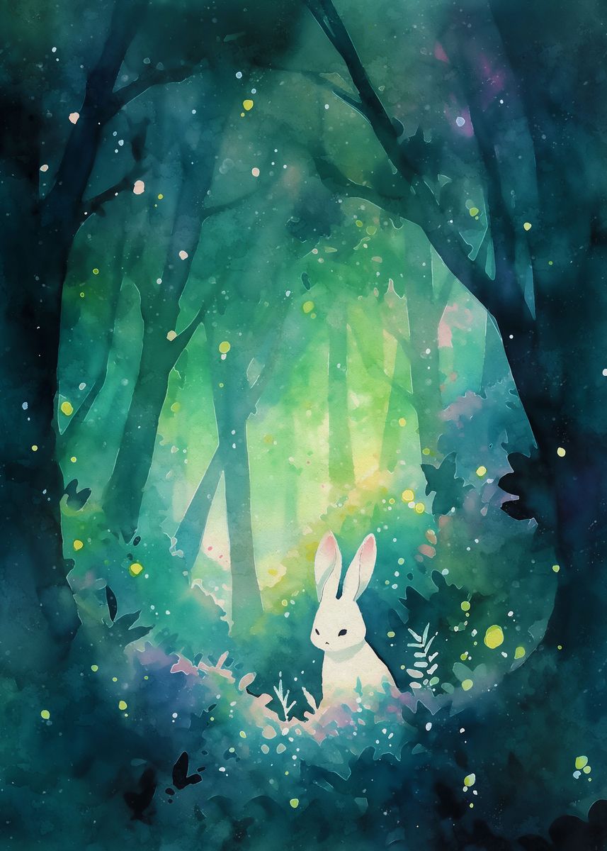 'Lost bunny' Poster, picture, metal print, paint by Alexandra A | Displate