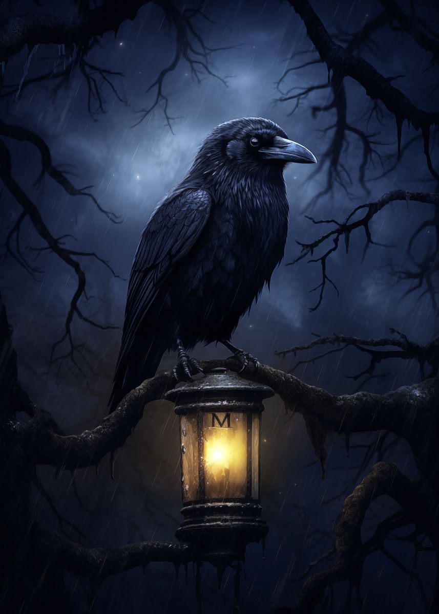 'Crow Mysterious Raven' Poster, picture, metal print, paint by AnHa ...