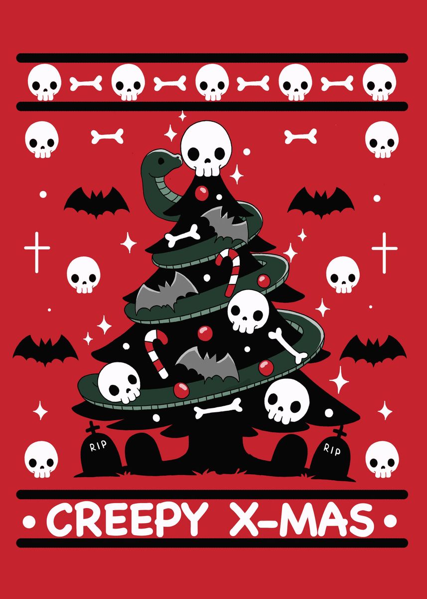 'Creepy Christmas' Poster, picture, metal print, paint by Valentina ...