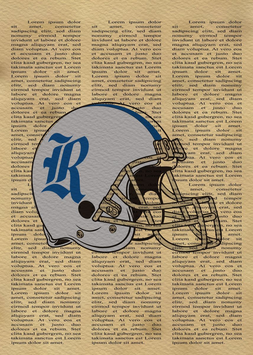 'Rice Owls Helmet Poster ' Poster, picture, metal print, paint by ...