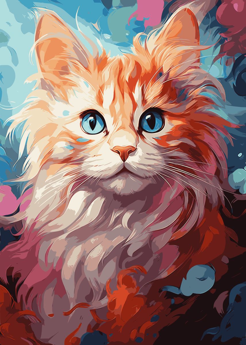 'Pixel Cat Odyssey' Poster, picture, metal print, paint by Psycho ...