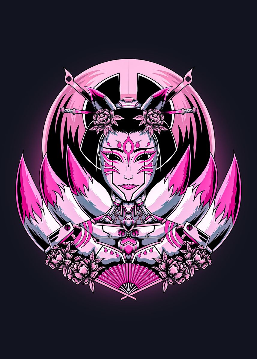 'Mecha Fox' Poster, picture, metal print, paint by Gab Fernando | Displate