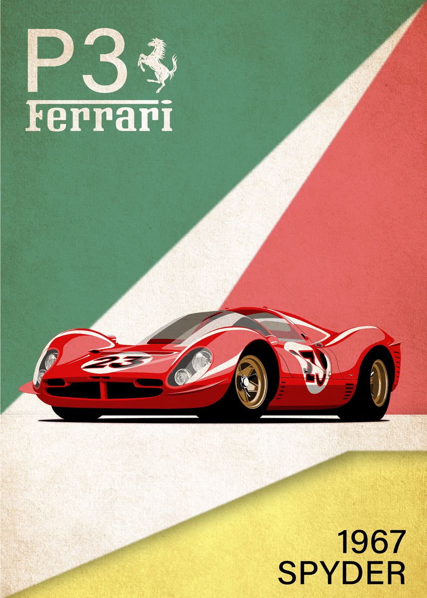 'Ferrari P3 Spyder' Poster, picture, metal print, paint by Wall Wonders ...