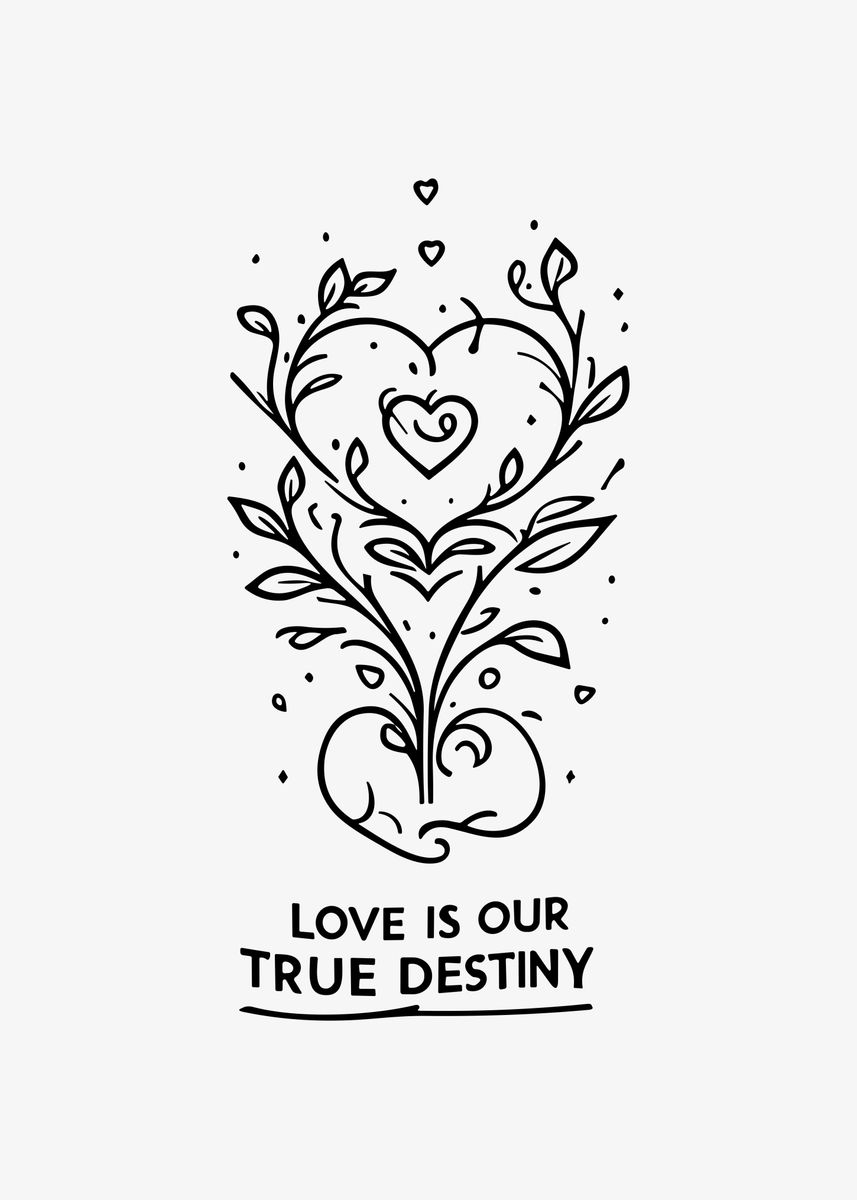 'Love is our True Destiny' Poster, picture, metal print, paint by ...