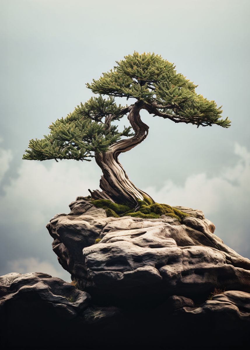 'Natural Bonsai Tree' Poster, picture, metal print, paint by Vars ...