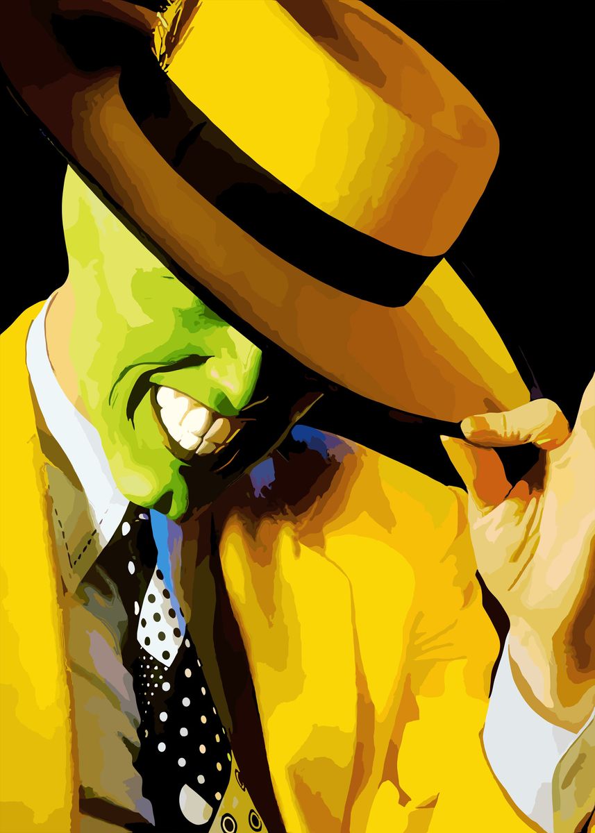 'The mask' Poster, picture, metal print, paint by Dickie77 | Displate