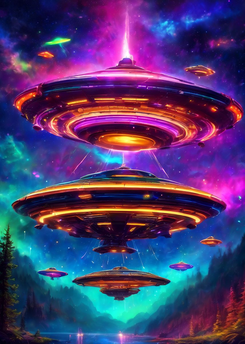 'UFO illustration' Poster, picture, metal print, paint by Masdarata ...