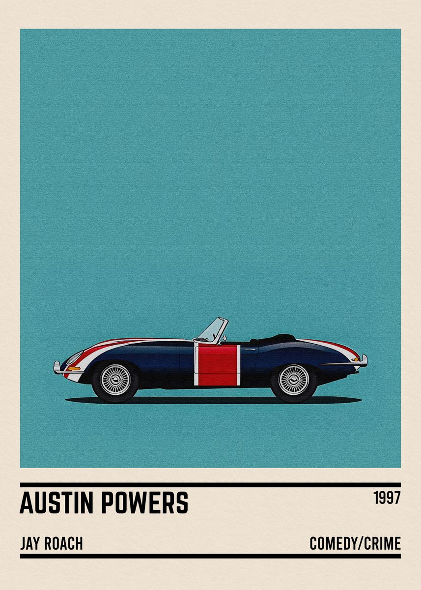 'Austin Powers car' Poster, picture, metal print, paint by Louise ...