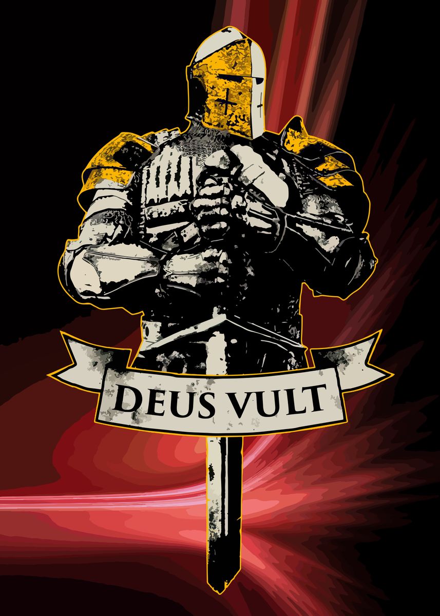 'Deus Vult' Poster, picture, metal print, paint by Lamsi | Displate