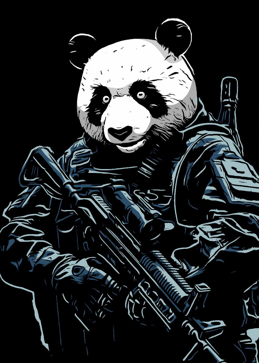 'Panda the Soldier' Poster, picture, metal print, paint by The Miracle ...