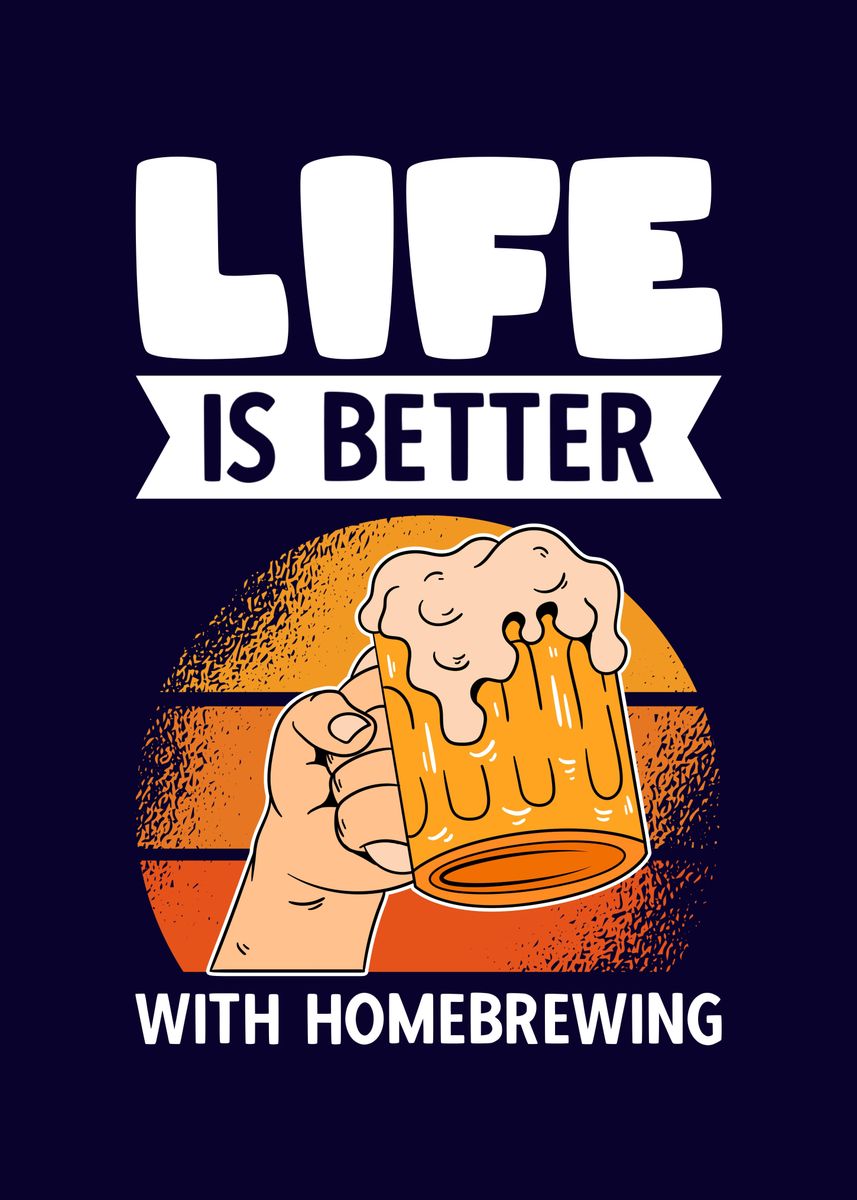 'Beer Homebrewing' Poster, picture, metal print, paint by MzumO | Displate
