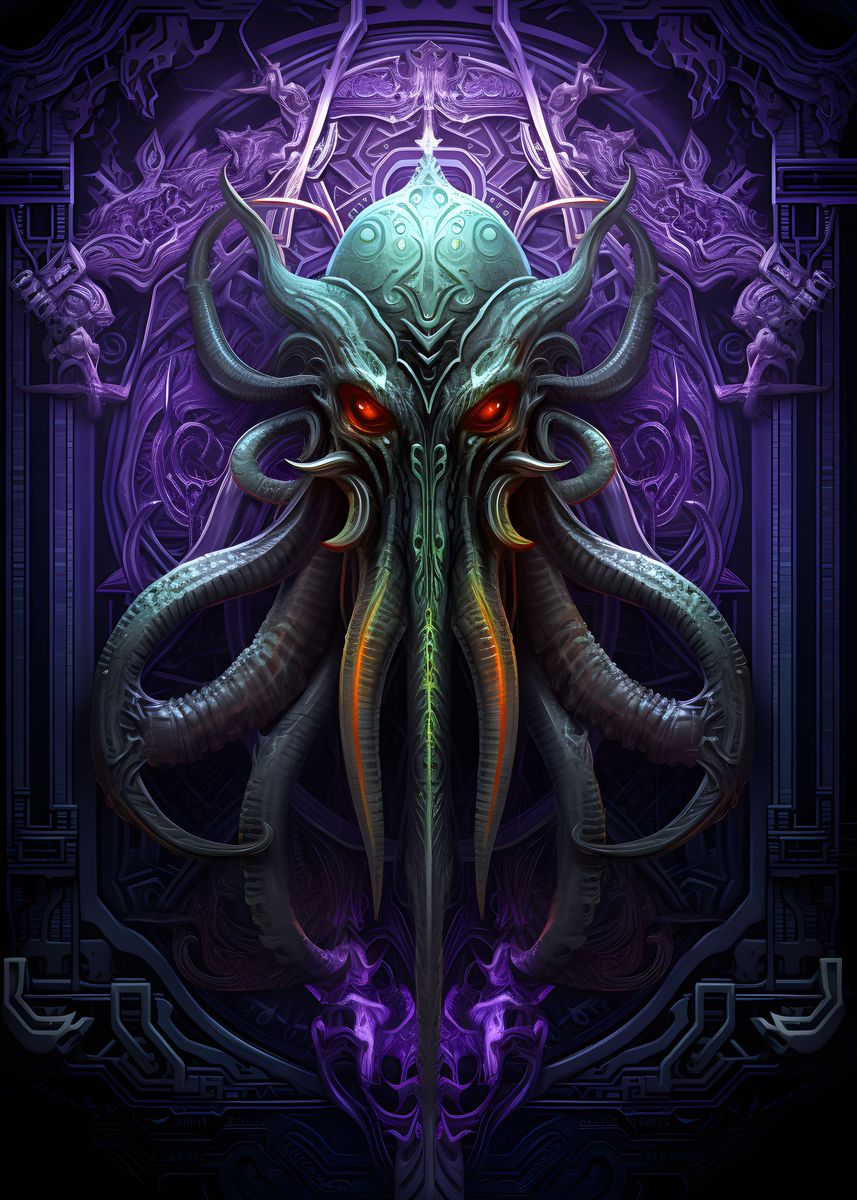 'Purple Cthulhu 3D Deco' Poster, picture, metal print, paint by Amazing ...
