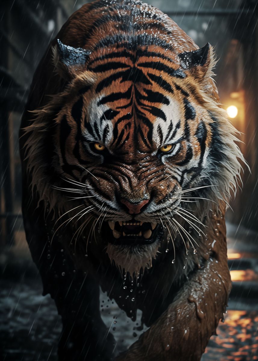 'the predator tiger' Poster, picture, metal print, paint by Adel S ...