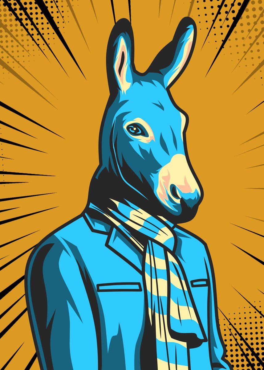 'Cool Donkey' Poster, picture, metal print, paint by The Miracle | Displate