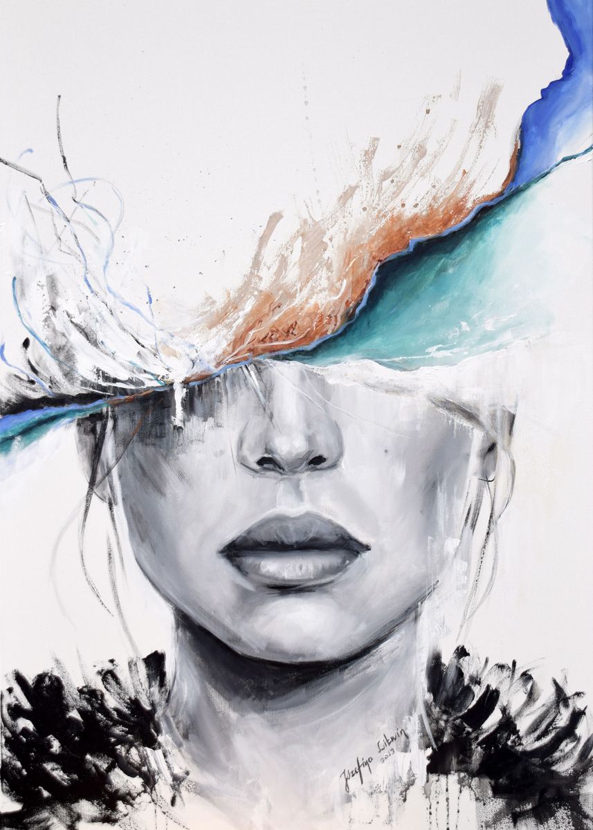 'Abstract colorful face art' Poster, picture, metal print, paint by ...