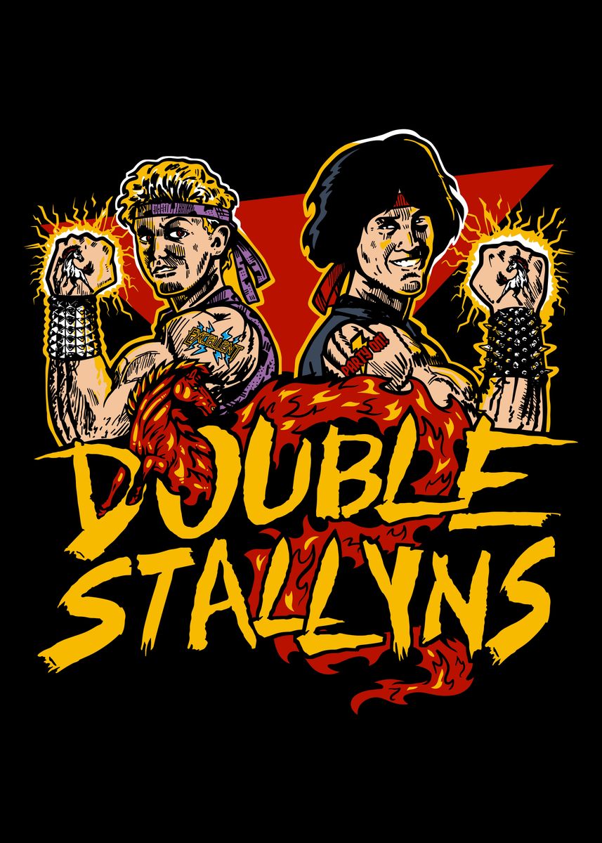 'Double Stallions' Poster, picture, metal print, paint by Demonigote ...