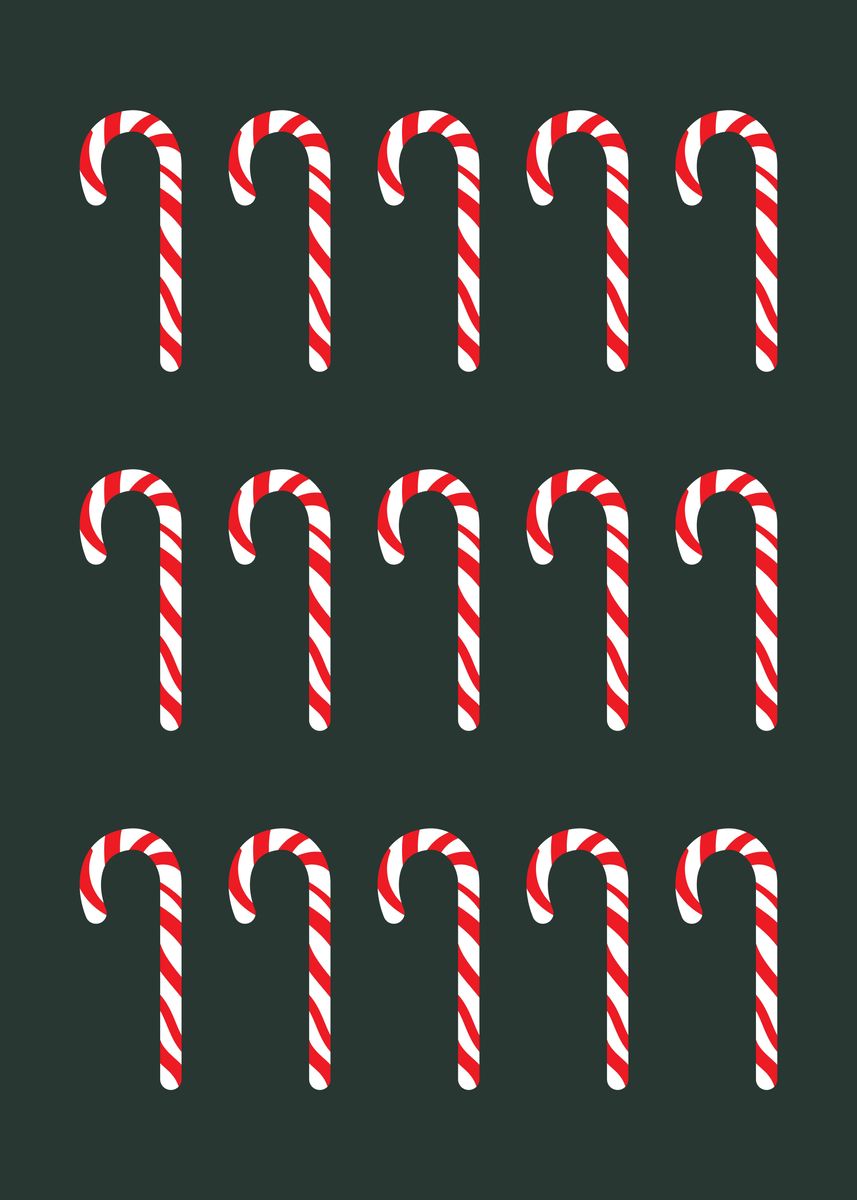 'Retro Candy Canes' Poster, picture, metal print, paint by DSpot Shop ...