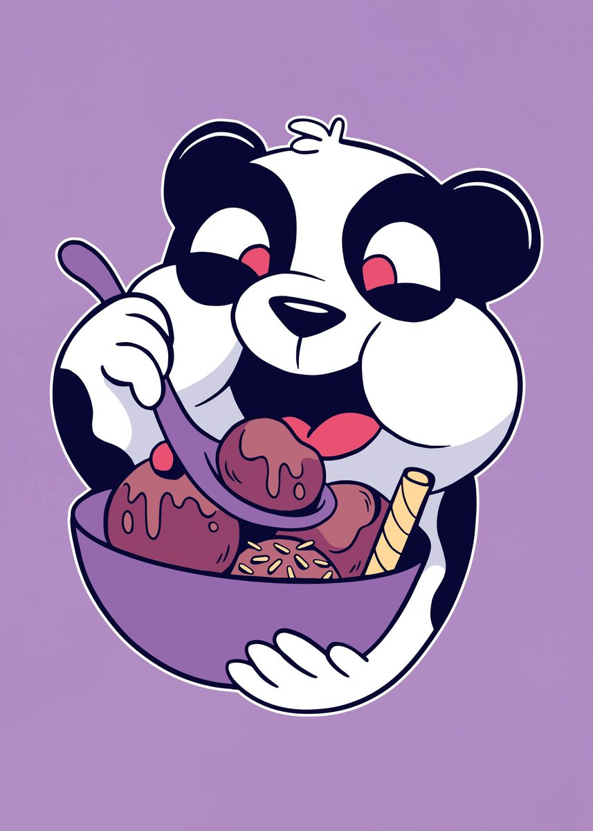 'Ice Cream Panda' Poster by ArtNinja | Displate