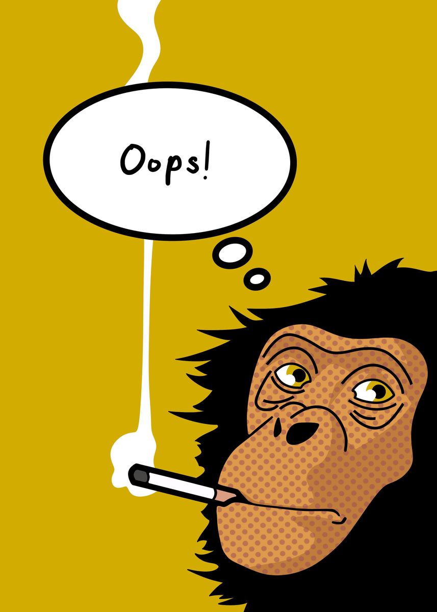 'Oops' Poster, picture, metal print, paint by Selja Cute | Displate