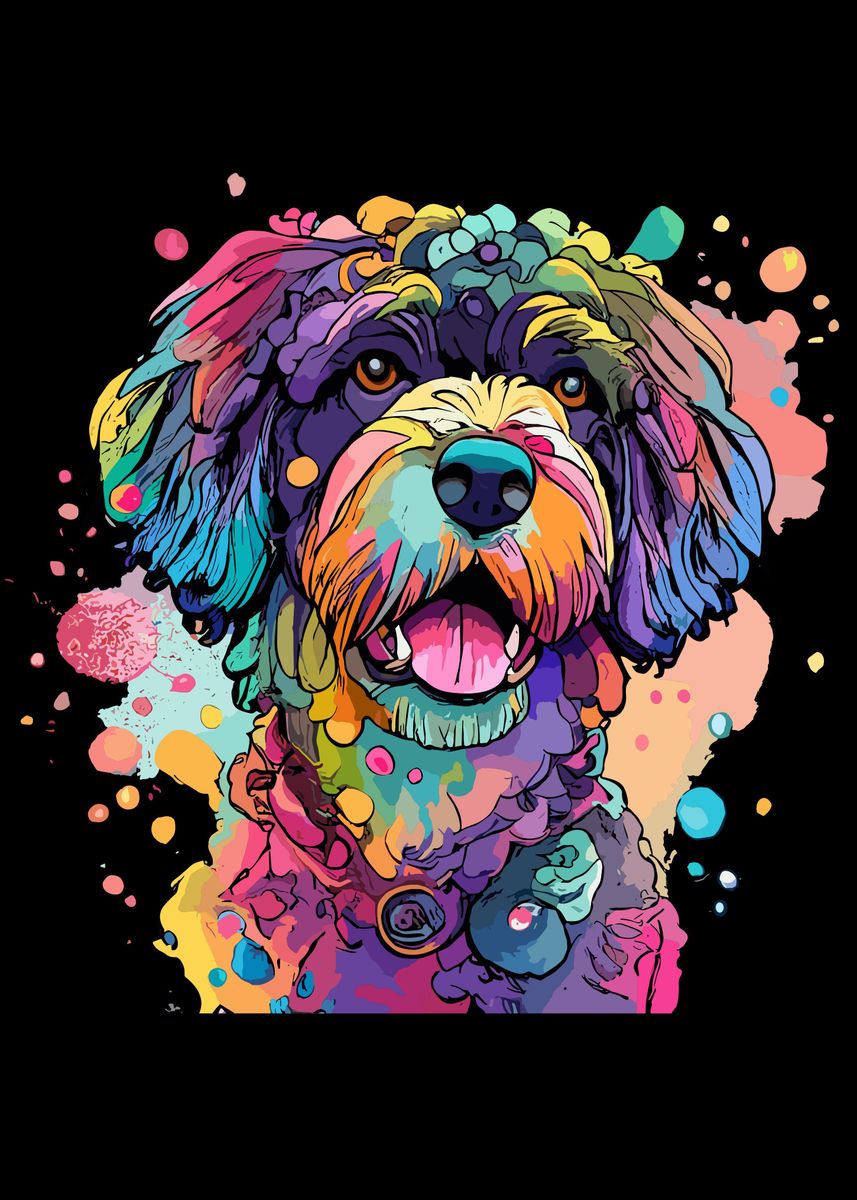 'Water Dog In Watercolor' Poster, picture, metal print, paint by ...